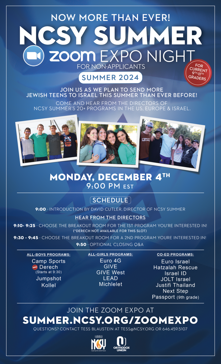Zoom Expo Night - NCSY Summer